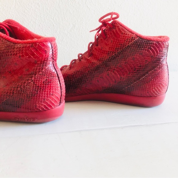 Vintage | Shoes | 8s Vtg Snakers Red Genuine Snakeskin Leather High ...